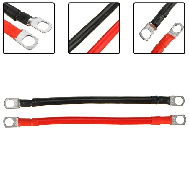 12V BATTERY CONNECTOR Kit with Positive and Negative Cables Red & Black ...
