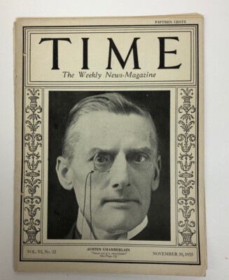 TIME MAGAZINE 1925 Nov. 30 Issue Von Richthofen "Red Baron" Austen ...