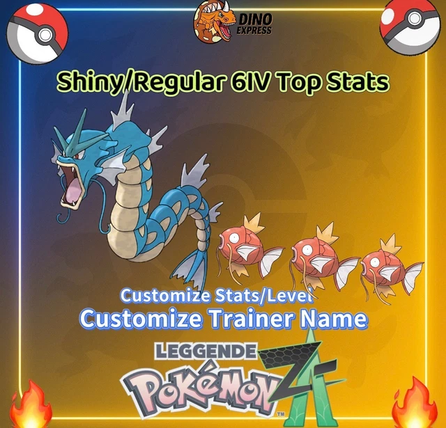 GYARADOS🔥POKEMON LEGENDS ZA Z-A Shiny/Regular 6IV Pokémon Fast Delivery ...