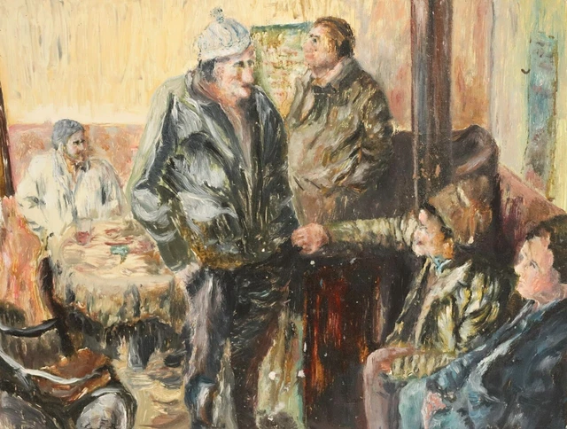 PORTRAIT DE COMPOSITION de figures de peinture à l'huile ...