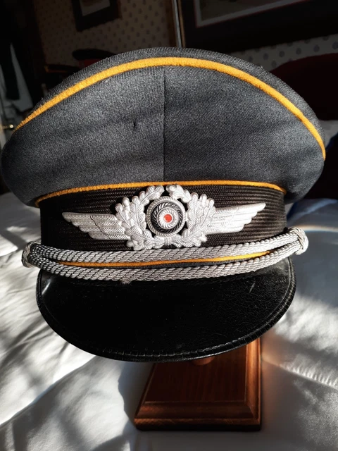 WWII LUFTWAFFE OFFICER Candidate Cap/Hat/Visor for Flight or Paratroop ...
