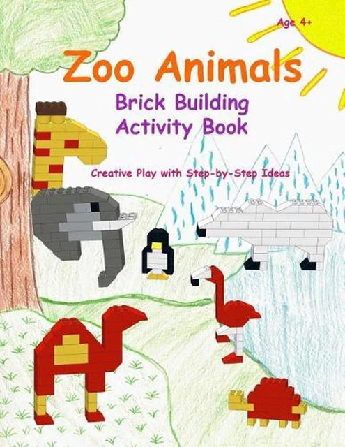 ZOO ANIMALS - Brick Building Activity Book: This new children's ...