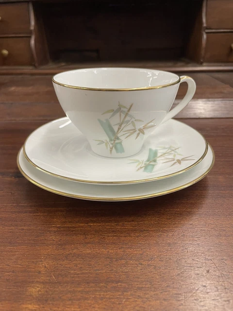 RARE VINTAGE NORITAKE 6341 China Pattern Bamboo Cup/Saucer/dessert Set ...