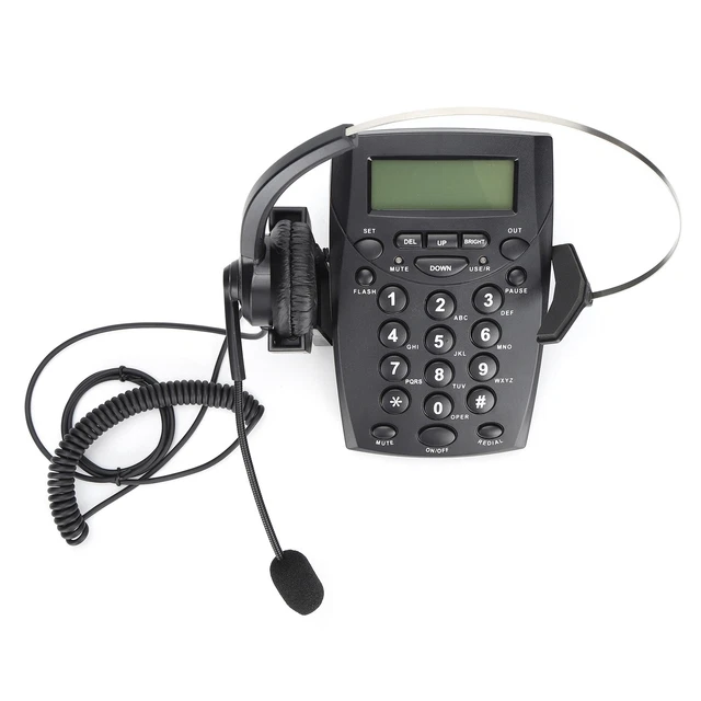 HT800 CALL CENTER Wired Telephone With Omnidirectional Mic Headset ...