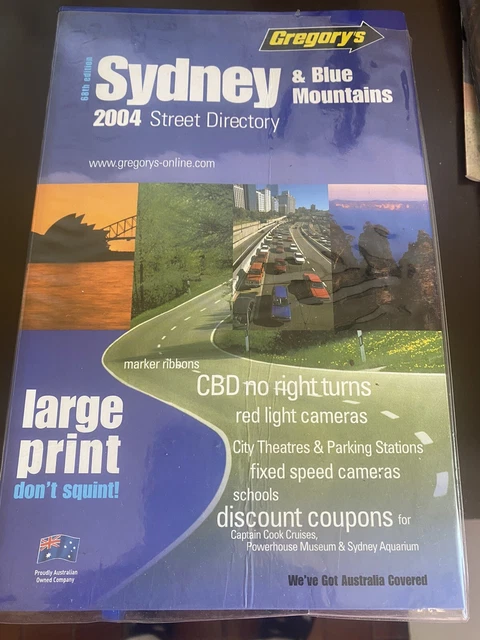 2004 GREGORY'S SYDNEY and Blue Mountains Street Directory, Large Print ...
