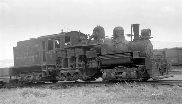 SHAW BERTRAM LUMBER Co. Locomotive Engine No 5 Old Train Photo $9.00 ...