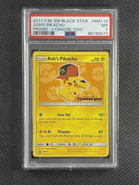 POKEMON CARD PSA 7 NM Ash’s Pikachu I Choose You! Promo 2017 SM110 EUR ...