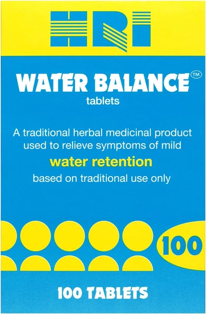 HRI WATER BALANCE Tablets 100s Natural Relief for Bloating & Water ...