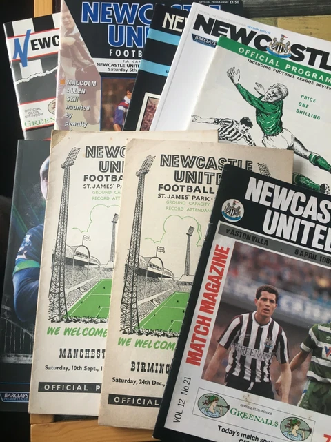 NEWCASTLE UNITED HOME programmes 1950s 1960s 1980s 1990s 2000s League ...