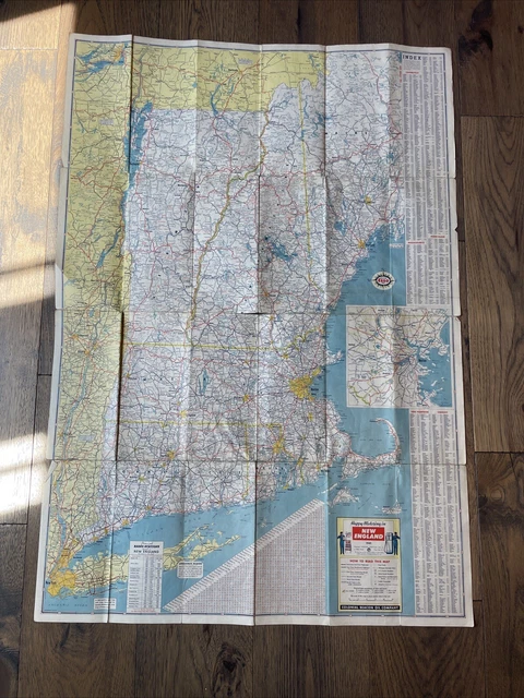 VINTAGE 1941 NEW ENGLAND Road Map Pictorial guide, Esso Standard Oil ...