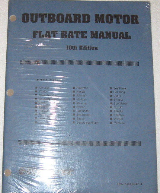 INTERTEC VINTAGE OUTBOARD MOTOR FLAT RATE MANUAL 10th EDITION NOS ...