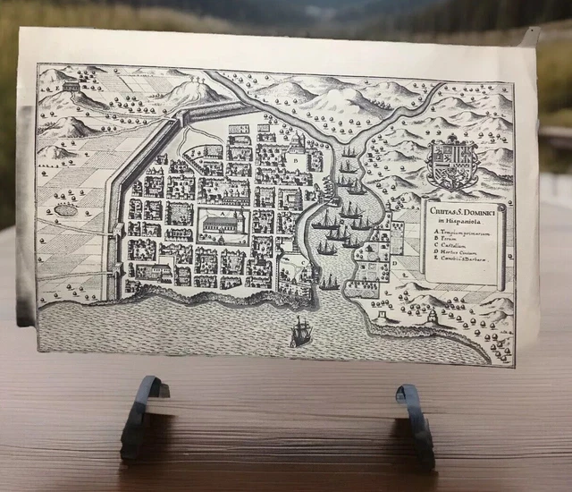 MAP S.DOMINICI IN Hispaniola- Mapa Antiguo De Santo Domingo,Civitas By ...
