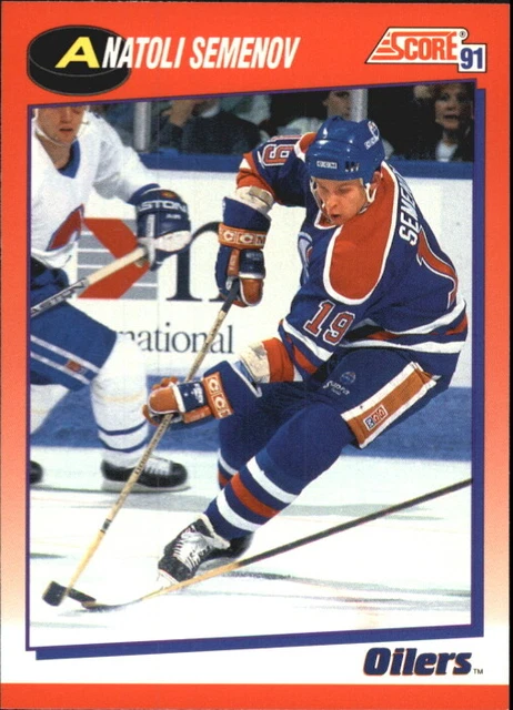 1991-92 SCORE CARTE de hockey bilingue canadien des Oilers #258 Anatoli ... 1991-92 SCORE CARTE de hockey bilingue canadien des Oilers #258 Anatoli ...