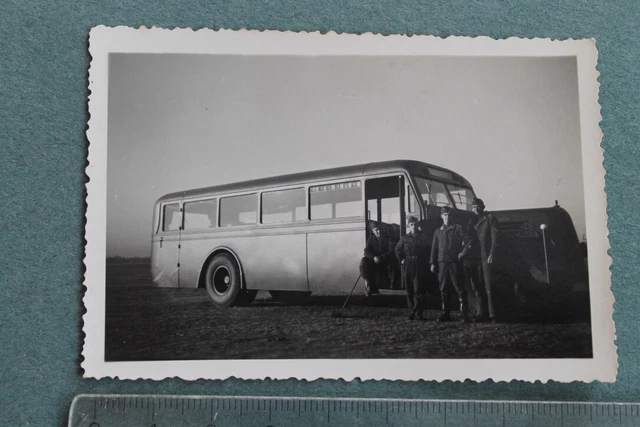 FOTO PHOTO 89002 WW2 WK2 Wehrmacht Bus Omnibus Reisebus Soldaten ...