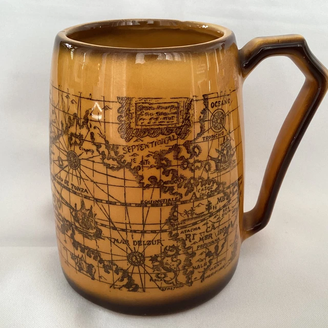 VINTAGE CERAMIC STEIN MADE IN JAPAN - MAP OF SOUTHERN HEMISPHERE 1960s ...
