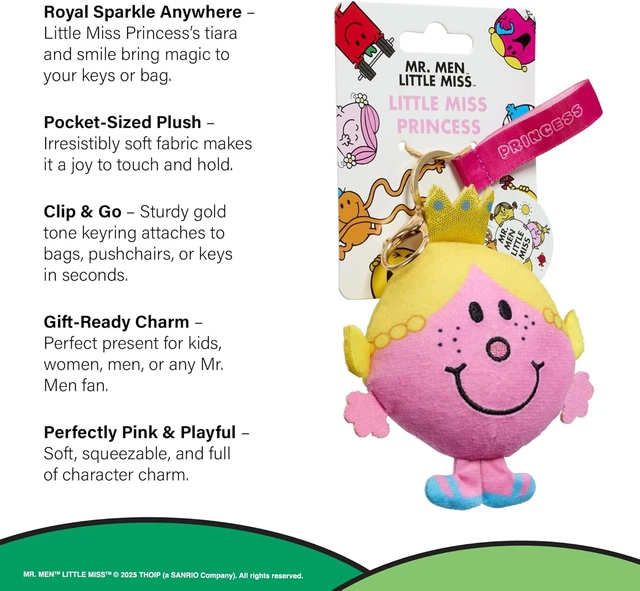 RAINBOW DESIGNS LITTLE Miss Princess Keyring - Soft Plush Character Key ...