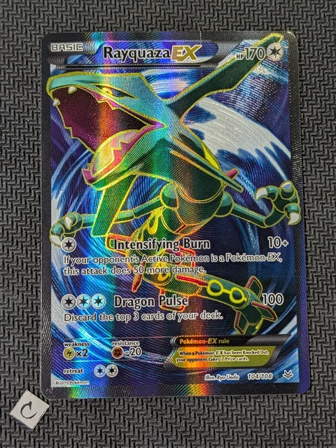 RAYQUAZA EX 104/108 - Roaring Skies Full Art Ultra Rare Pokemon TCG MP ...