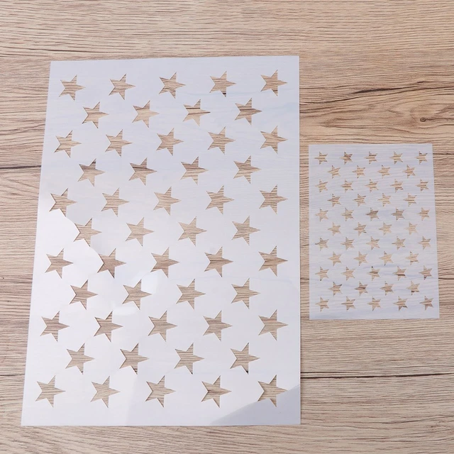 6 SHEETS WHITE Plastic Star Stencil Templates for Paint Spraying ...