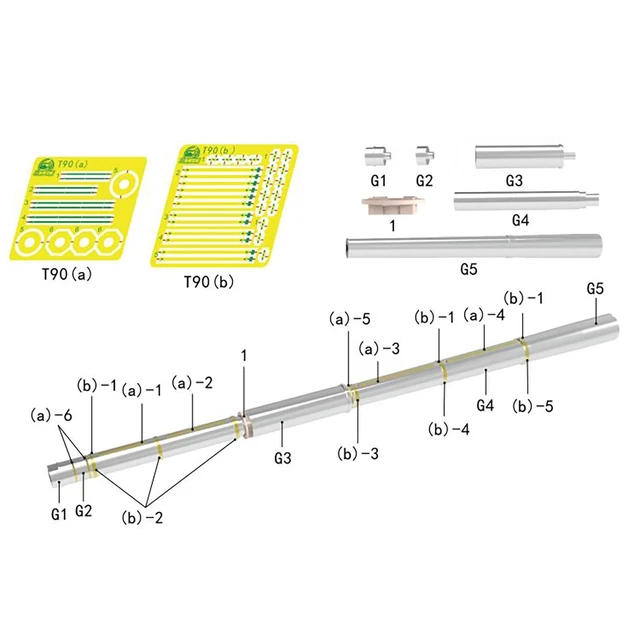 1/35 SCALE DURABLE Metal Barrel Shell Kit For T-90 Tank AH35A050 Model ...