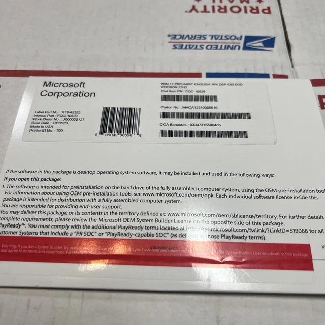 MICROSOFT WINDOWS 11 Pro 64-bit, DVD $159.99 - PicClick