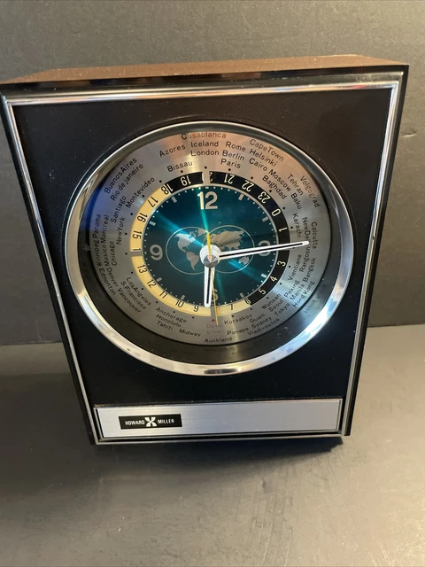 VINTAGE HOWARD MILLER World Clock Time Clock 7RW001 Tested And Is ...