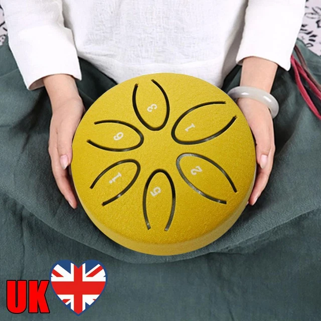 3 IN 6 Notes Percussion Steel Drum Kit Steel Tongue Drums Round Handpan ...