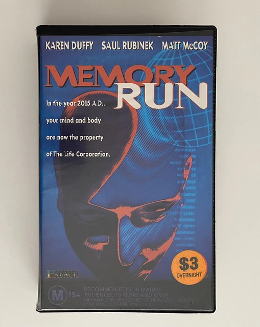 MEMORY RUN [VHS] Roadshow Palace Video Big Box Clamshell Ex-Rental Tape ...