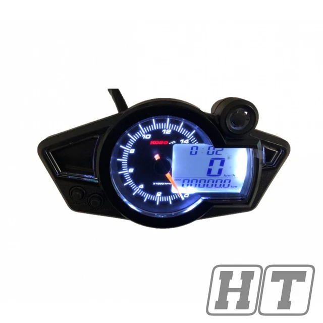 KOSO DIGITAL SPEEDOMETER Cockpit RX1N Black E - Sign White for Quad ...