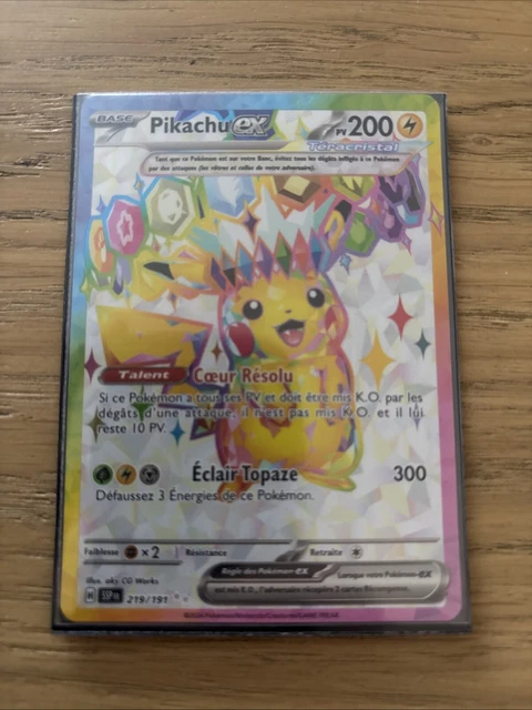 CARTE POKÉMON PIKACHU 219/191 Ex Full Art Etincelles Déferlantes EV08 ...