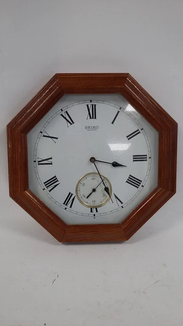 LARGE VINTAGE SEIKO Wall Clock In Working condition - Approx 37cm W ...