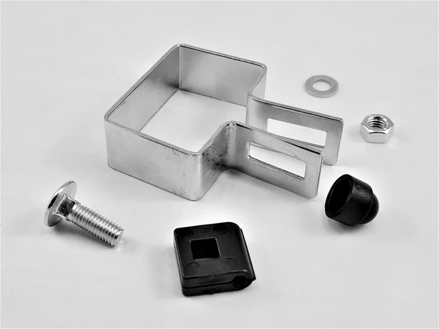 ENDSCHELLE RECHTECKIG 40X60MM SET Zaunbefestigung Schelle Zaunschelle ...