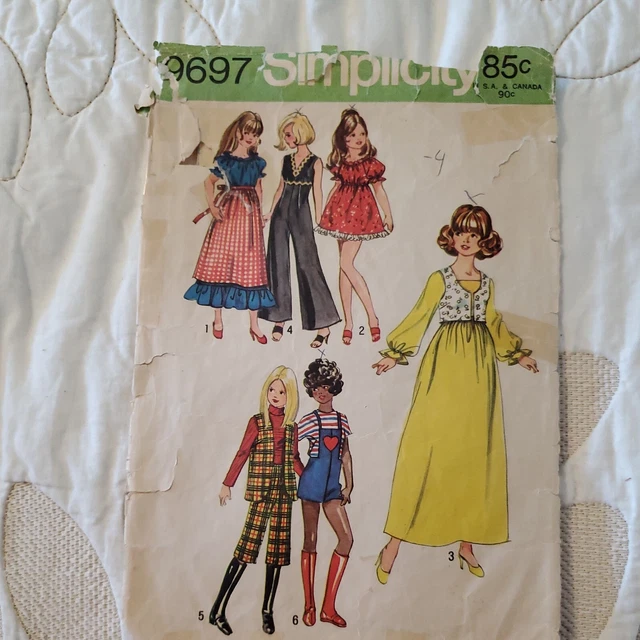 VINTAGE 1971S BARBIE Simplicity Doll Dress Sewing Pattern 9697 $6.99 ...