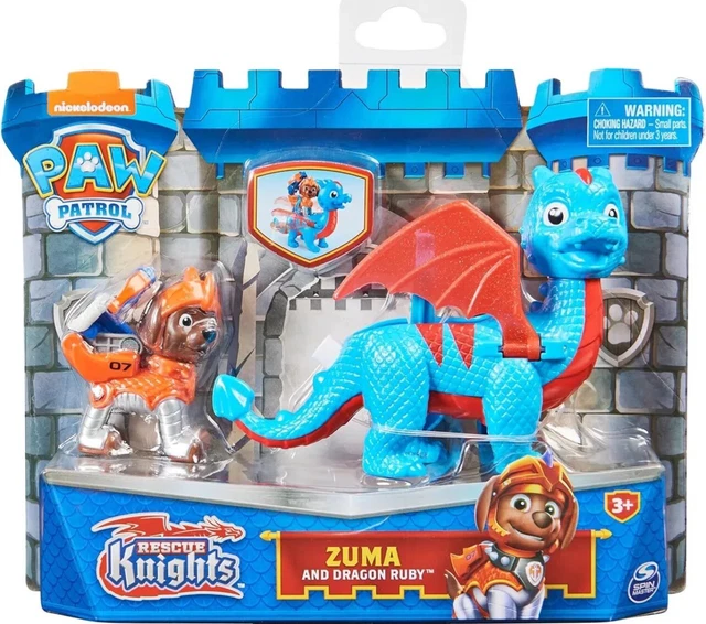 PAW PATROL, RESCUE Knights Zuma And Dragon Ruby Action Figures Set ...