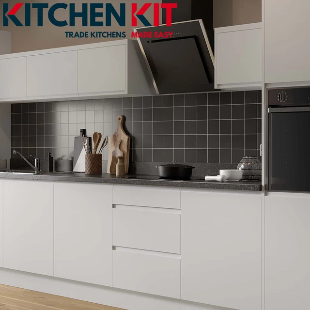 KITCHEN BASE UNIT White Matt Complete Wall Cabinets Tall JPull ...