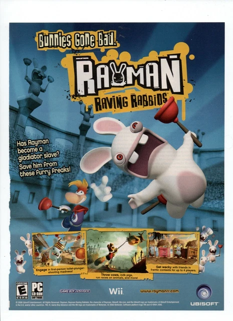 RAYMAN RAVING RABBIDS Bunnies Gone Bad PC Nintendo GBA Wii - 2006 Game ...