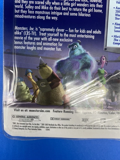 DISNEY VHS TAPE Pixar Monsters Inc Blue Clamshell Vintage Children’s 90 ...