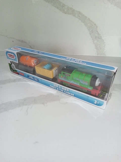 THOMAS & FRIENDS Motorised Percy and The Tanker Toy Train Engine Set ...