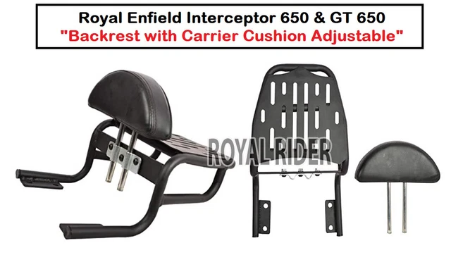 ROYAL ENFIELD INTERCEPTOR 650 & GT 650 Backrest With Carrier Cushion ...