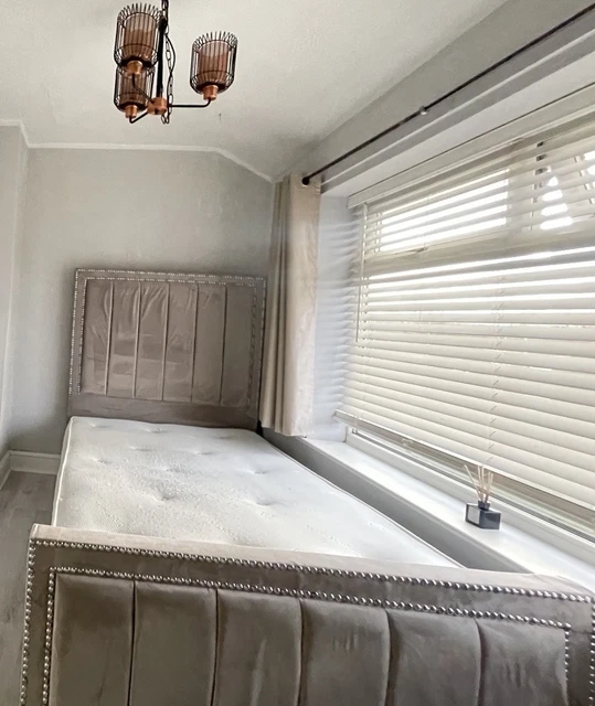 GREY BED SMALL Double With Storage extra high headboard £104.72 ...