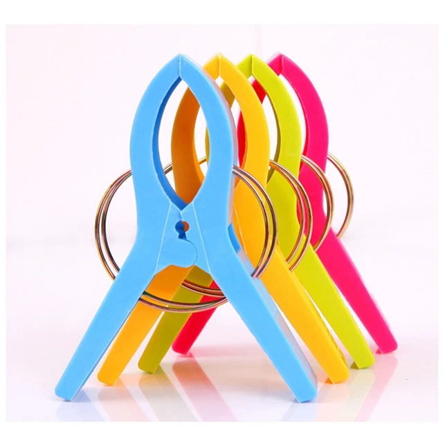 8 PCS PLASTIC Beach Clips Bright Color Non Slip Cloth Clips for Pool ...
