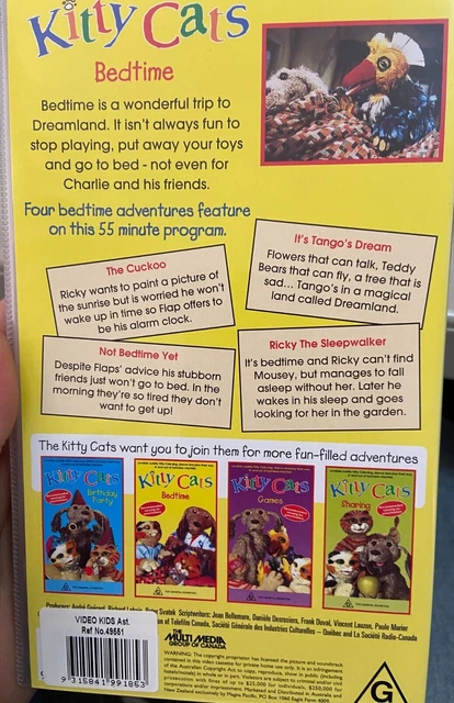 KITTY CATS - Bedtime VHS VIDEO TAPE (90s pre school kids puppets series ...