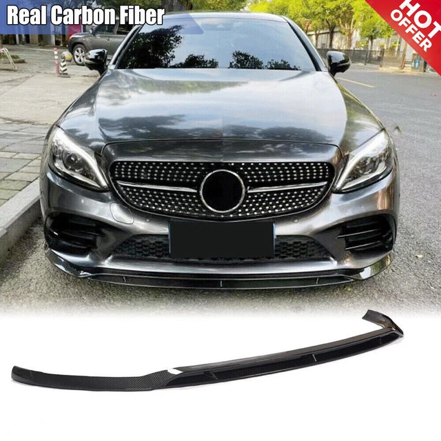 CARBON FRONT BUMPER Lip Spoiler for Mercedes Benz W205 C205 A205 C43 ...