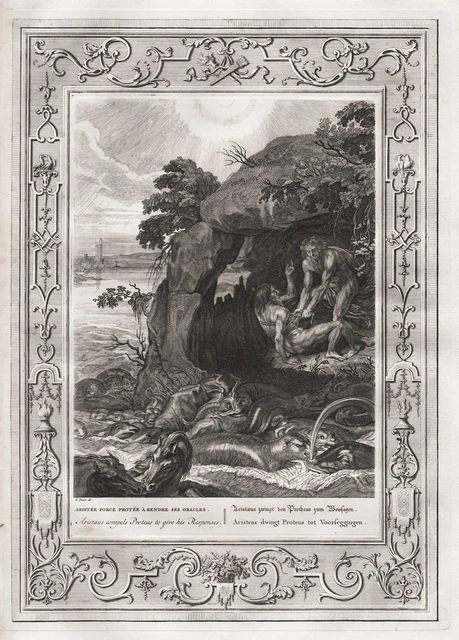ARISTAEUS PROTEUS GREEK Mythologie Gravure sur Cuivre Picart Engraving ...