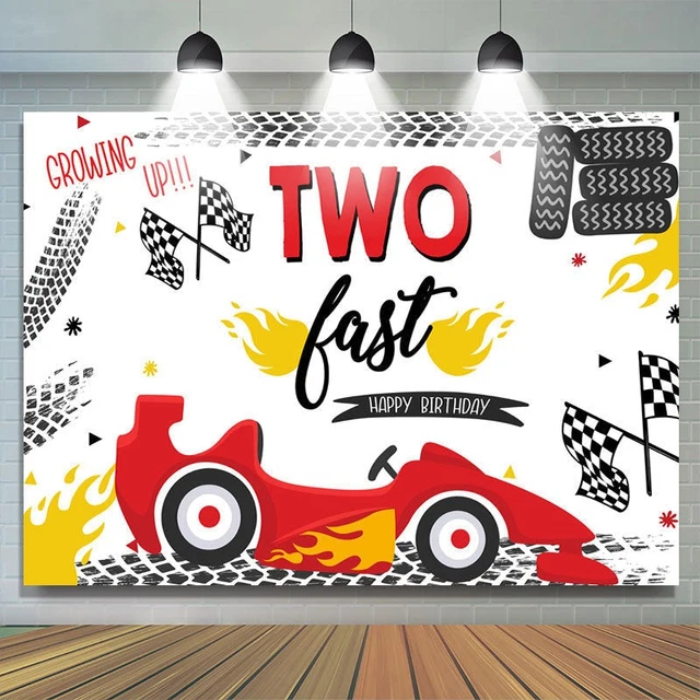 TWO FAST RACING Car 2nd Birthday Backdrop For Boy $36.09 - PicClick AU