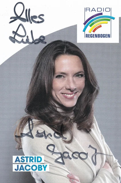 RADIO REGENBOGEN *MODERATORIN* Autogrammkarte von ASTRID JACOBY EUR 1 ...