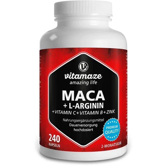 MACA ROOT CAPSULES for Women and Men with L-Arginine, 240 count (Pack ...