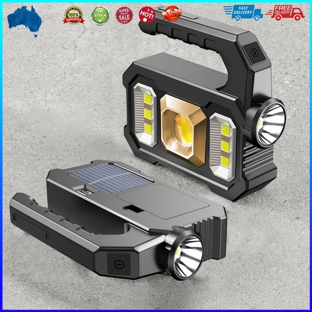 LED+COB CAMPING FLASHLIGHT 300LM Waterproof Solar Handheld Searchlight ...