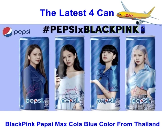 BLACKPINK PEPSI MAX Cola Blue Color 4 Can The Latest Rose Jisoo Jennie ...