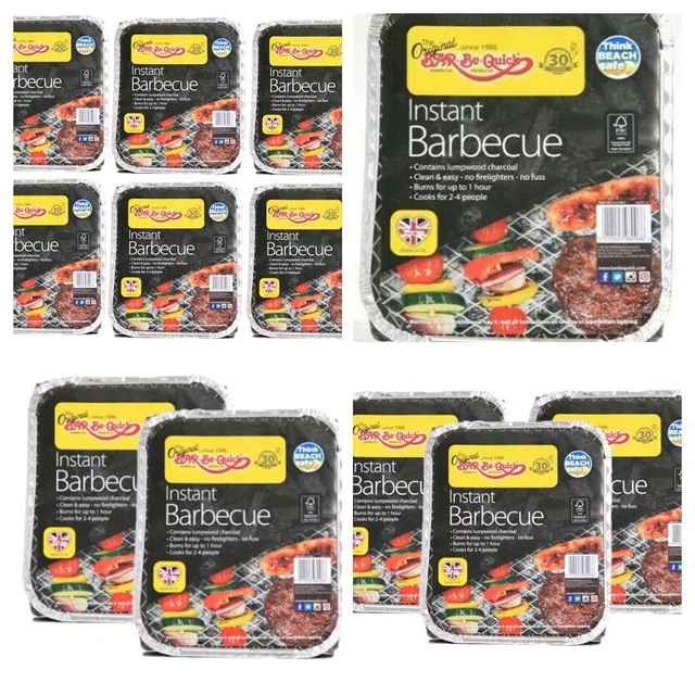 BARBECUE INSTANT GRILL Kit Charbon De Bois Jetable Plateau Bois Fumée ...