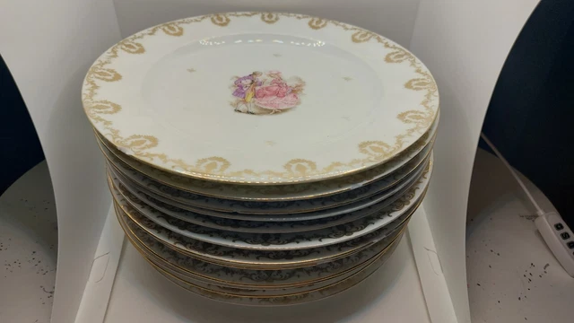 DR LORIV APPRISED vintage 12 big dinner set lot crown procelain Limoges ...